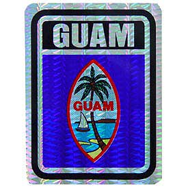 Guam Flag - Prismatic Rectangle Sticker at Sticker Shoppe