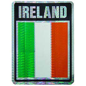 Ireland Flag - Prismatic Rectangle Sticker at Sticker Shoppe