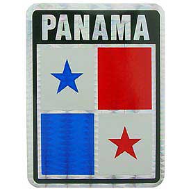 Panama Flag - Prismatic Rectangle Sticker at Sticker Shoppe
