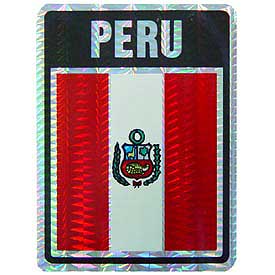 Peru Flag - Prismatic Rectangle Sticker at Sticker Shoppe