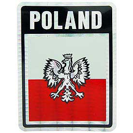 Poland Flag - Prismatic Rectangle Sticker at Sticker Shoppe
