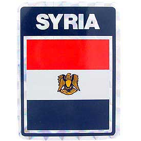 Syria Flag - Prismatic Rectangle Sticker at Sticker Shoppe