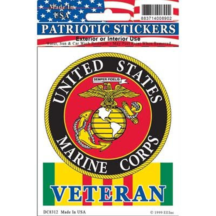 United States Marines Vietnam Veteran - Clear Window Decal at Sticker ...