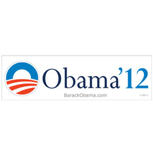 Barack Obama '12 - White Bumper Sticker at Sticker Shoppe