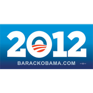 Barack Obama 2012 Two Tone - Rectangle Sticker at Sticker Shoppe