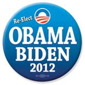 Re-Elect Obama Biden 2012 - Button at Sticker Shoppe