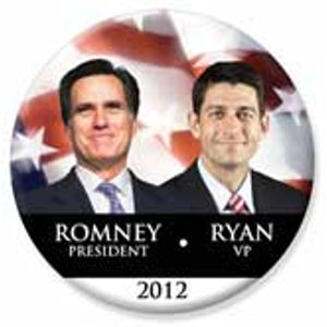 Romney Ryan President Vice President - Button at Sticker Shoppe