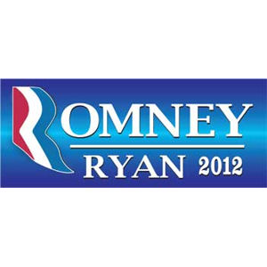 Romney Ryan 2012 - Two Tone Bumper Sticker at Sticker Shoppe