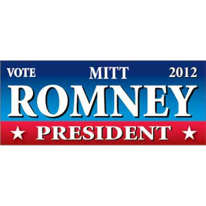 Vote Mitt Romney President 2012 - Bumper Sticker at Sticker Shoppe