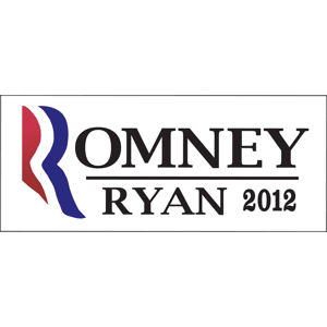 Romney Ryan 2012 - White Bumper Sticker at Sticker Shoppe