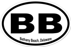 Bethany Beach Delaware - Oval Sticker at Sticker Shoppe
