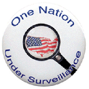 One Nation Under Surveillance - Button at Sticker Shoppe