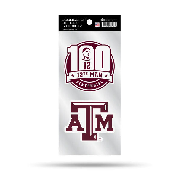 Texas A&M University Aggies 12th Man Centennial - Double Up Die Cut ...