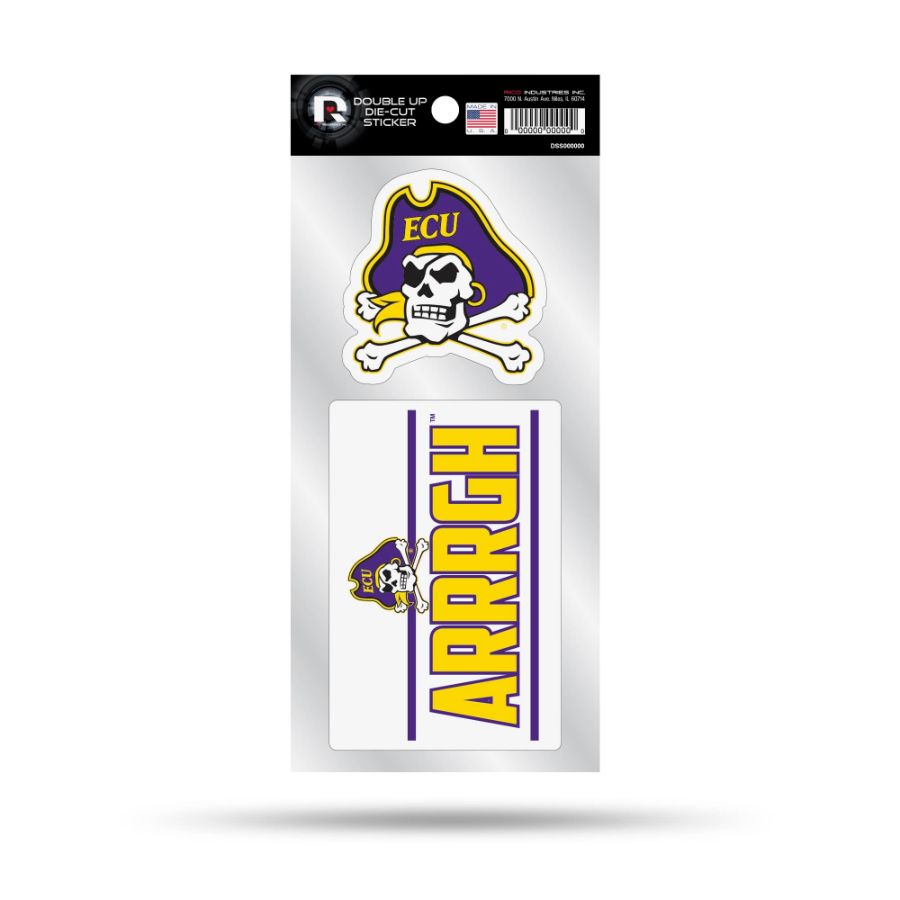 East Carolina University Pirates Arrrgh Slogan - Double Up Die Cut ...