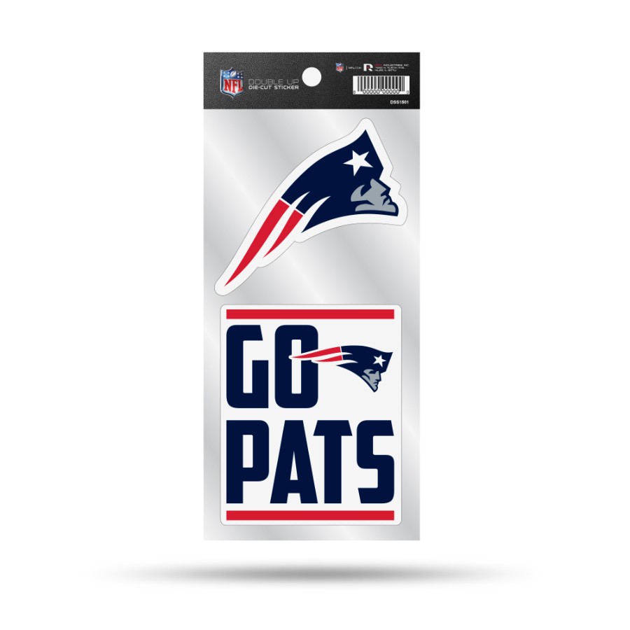 New England Patriots Go Pats Slogan - Double Up Die Cut Decal Set at ...