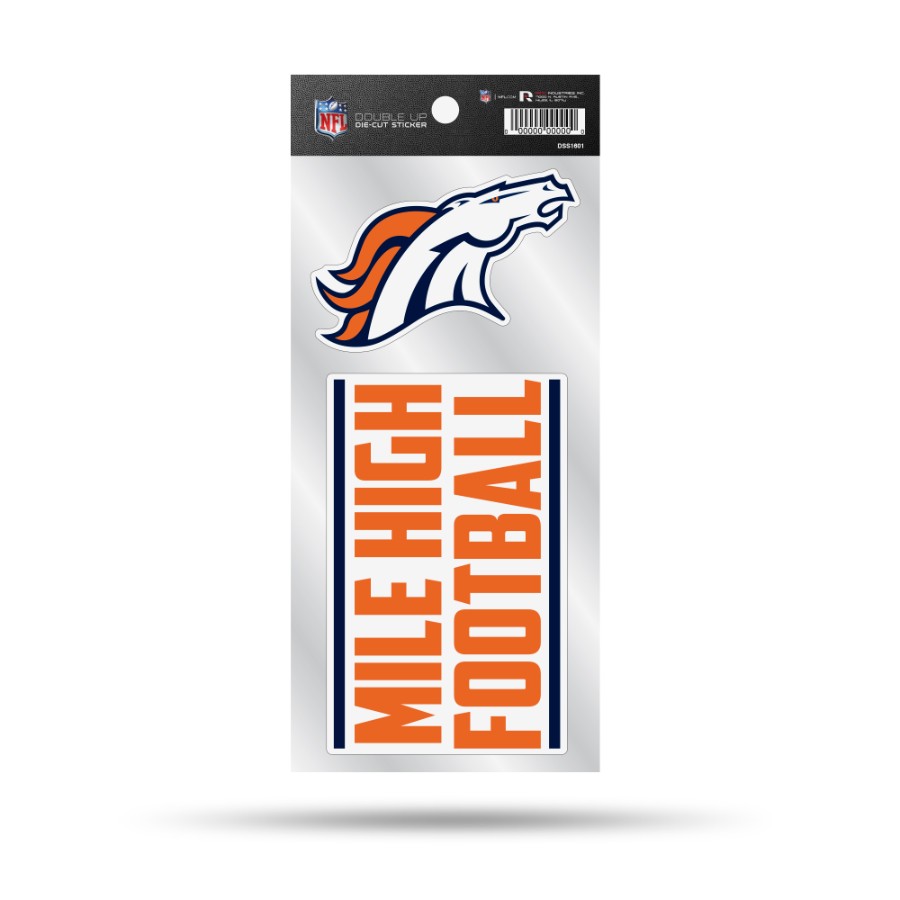 Denver Broncos Mile High Football Slogan - Double Up Die Cut Decal Set ...