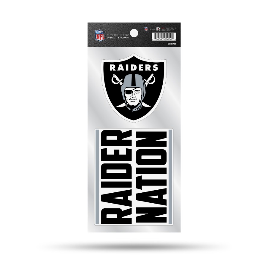 Las Vegas Raiders Raider Nation Slogan - Double Up Die Cut Decal Set at ...