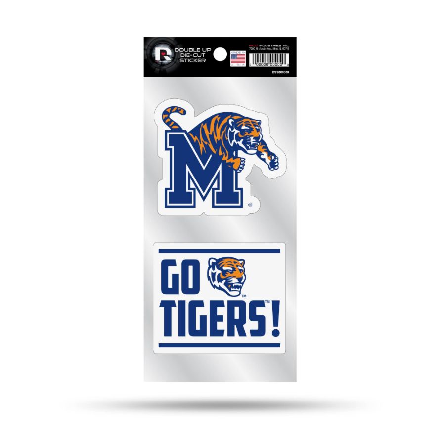 University Of Memphis Tigers Go Tigers Slogan - Double Up Die Cut Decal ...