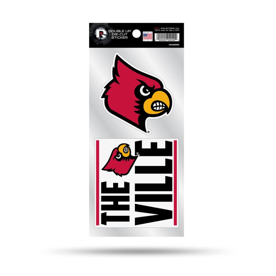 University Of Louisville Cardinals The Ville Slogan - Double Up Die Cut ...