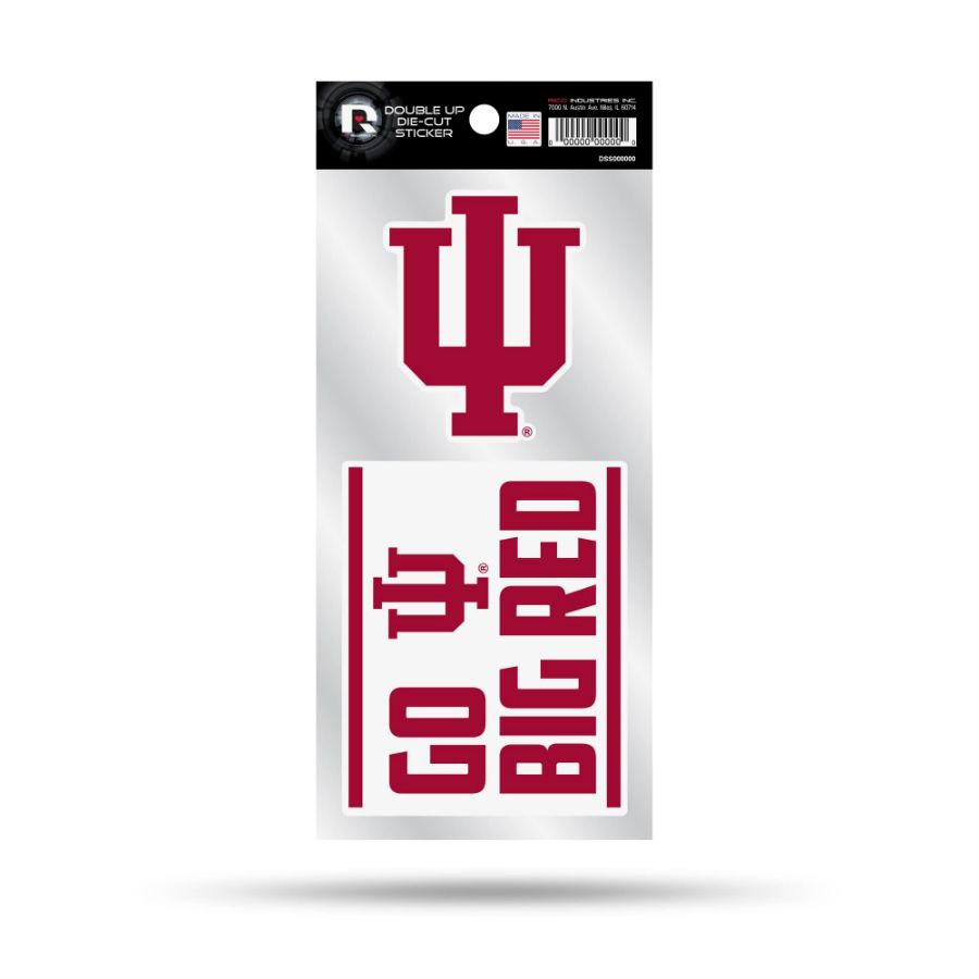 Indiana University Hoosiers Go Big Red Slogan - Double Up Die Cut Decal ...