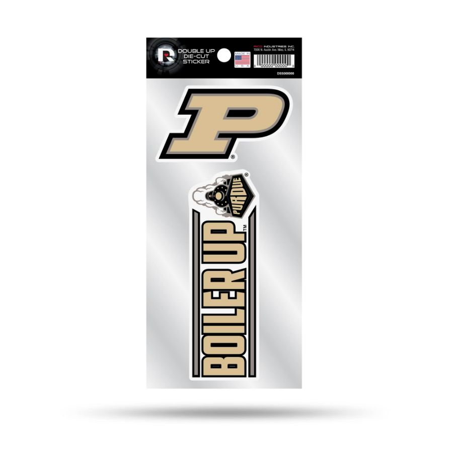 Purdue University Boilermakers Boiler Up Slogan - Double Up Die Cut ...
