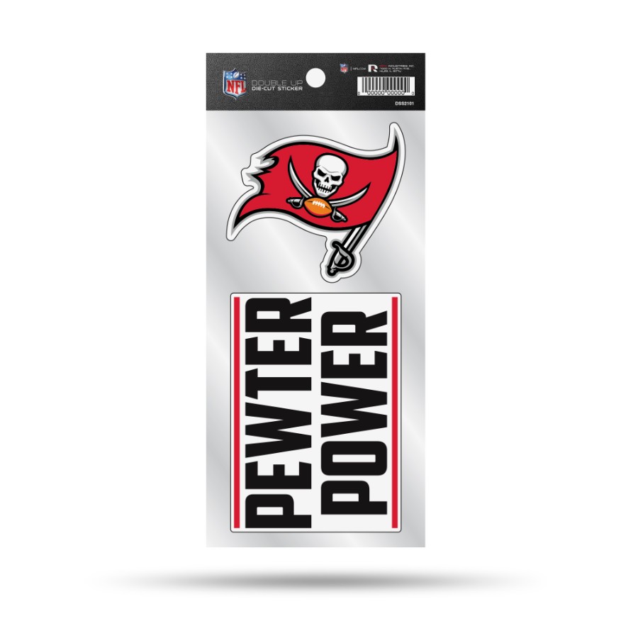 Tampa Bay Buccaneers Pewter Power Slogan - Double Up Die Cut Decal Set ...