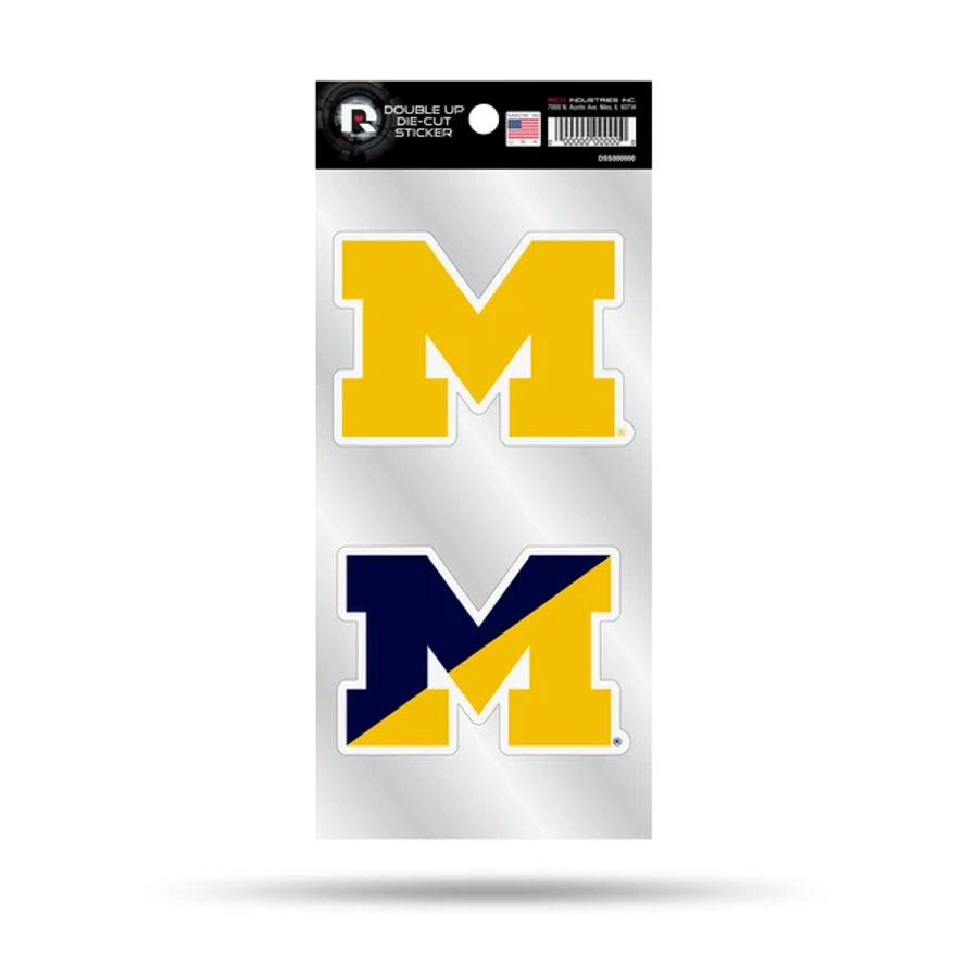 University Of Michigan Wolverines Split Logo - Double Up Die Cut Decal ...
