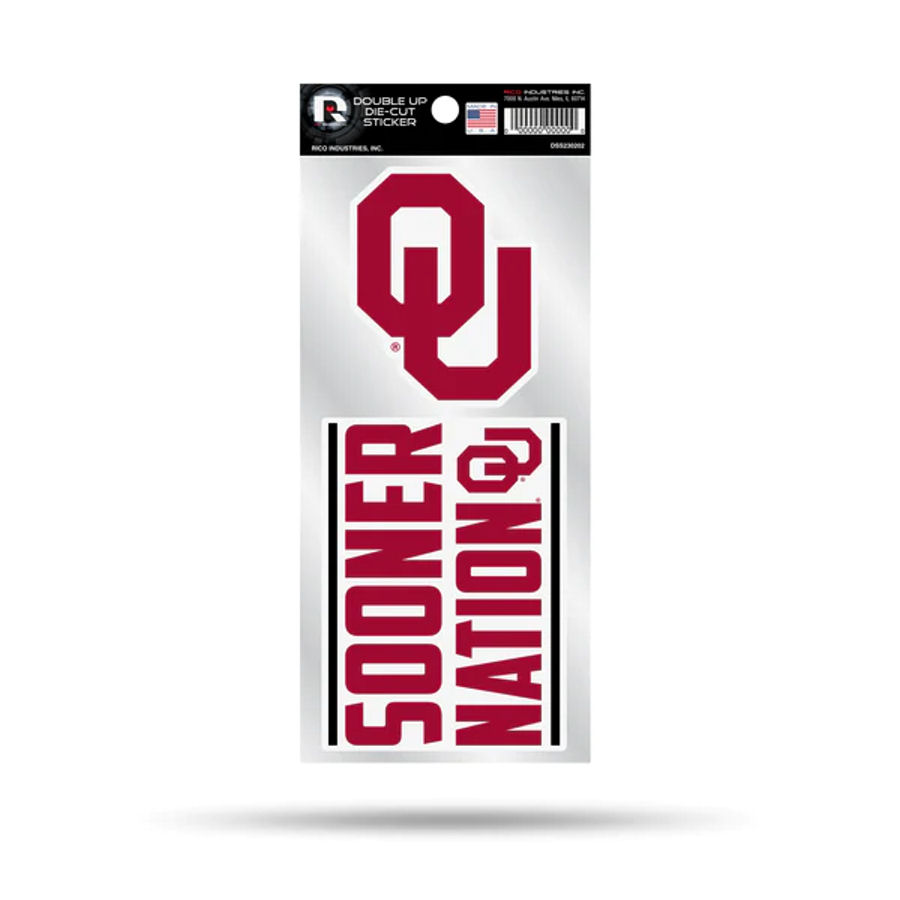 University Of Oklahoma Sooners Sooner Nation Slogan - Double Up Die Cut ...