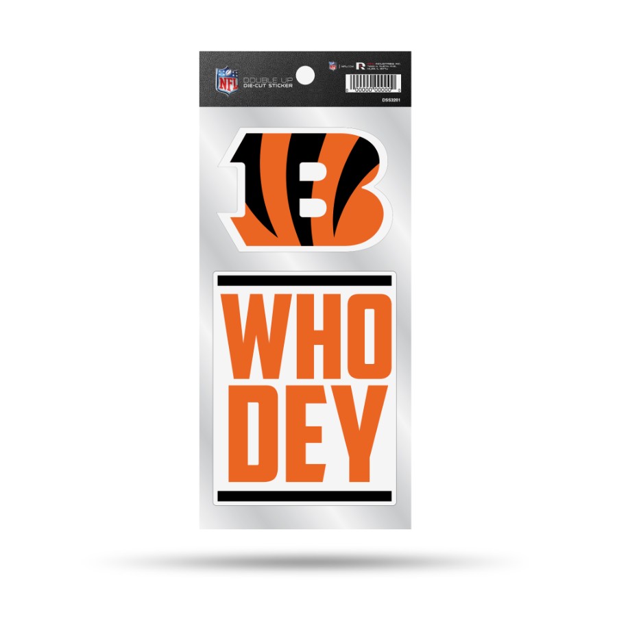 Cincinnati Bengals Who Dey Slogan - Double Up Die Cut Decal Set at ...
