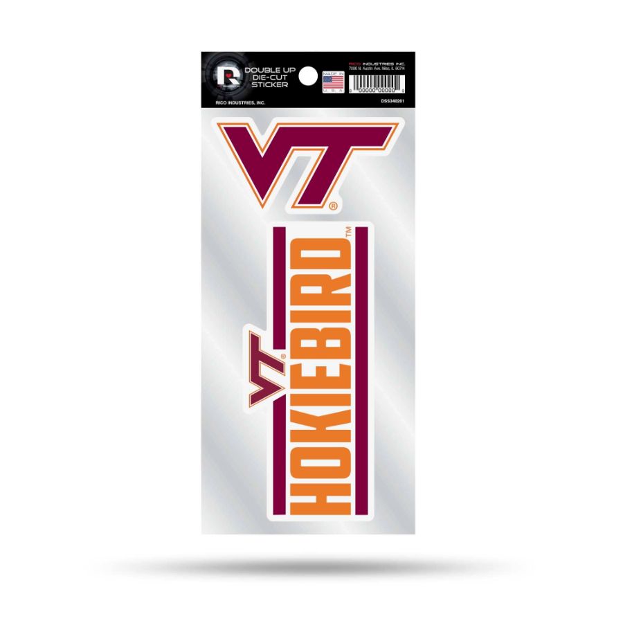 Virginia Tech Hokies Hokiebird Slogan - Double Up Die Cut Decal Set at ...