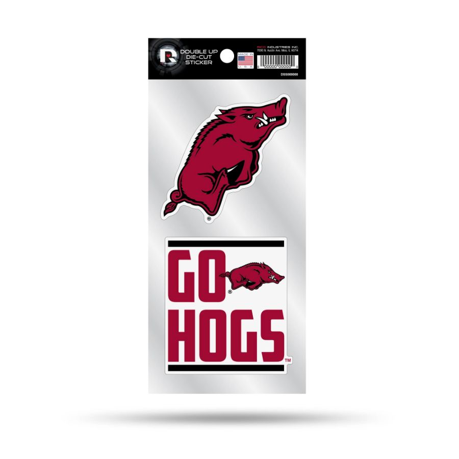 University Of Arkansas Razorbacks Go Hogs Slogan - Double Up Die Cut ...