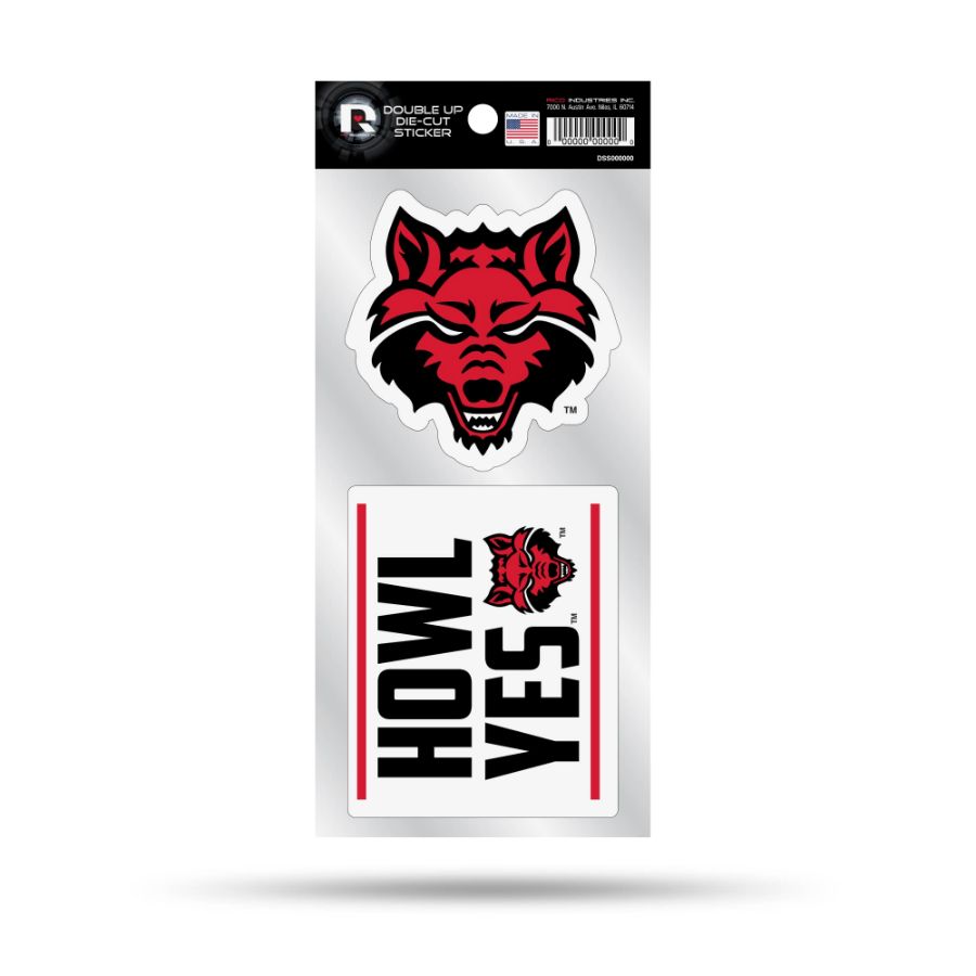 Arkansas State University Red Wolves Howl Yes Slogan - Double Up Die ...