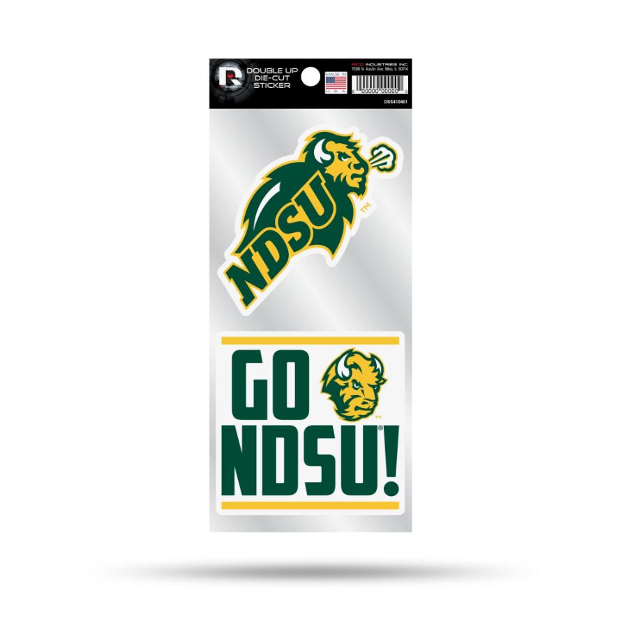 North Dakota State University Bison Go NDSU! Slogan - Double Up Die Cut ...