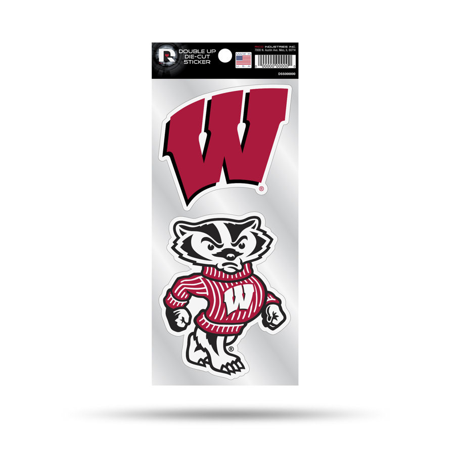 University Of Wisconsin Badgers Logo - Double Up Die Cut Decal Set at ...