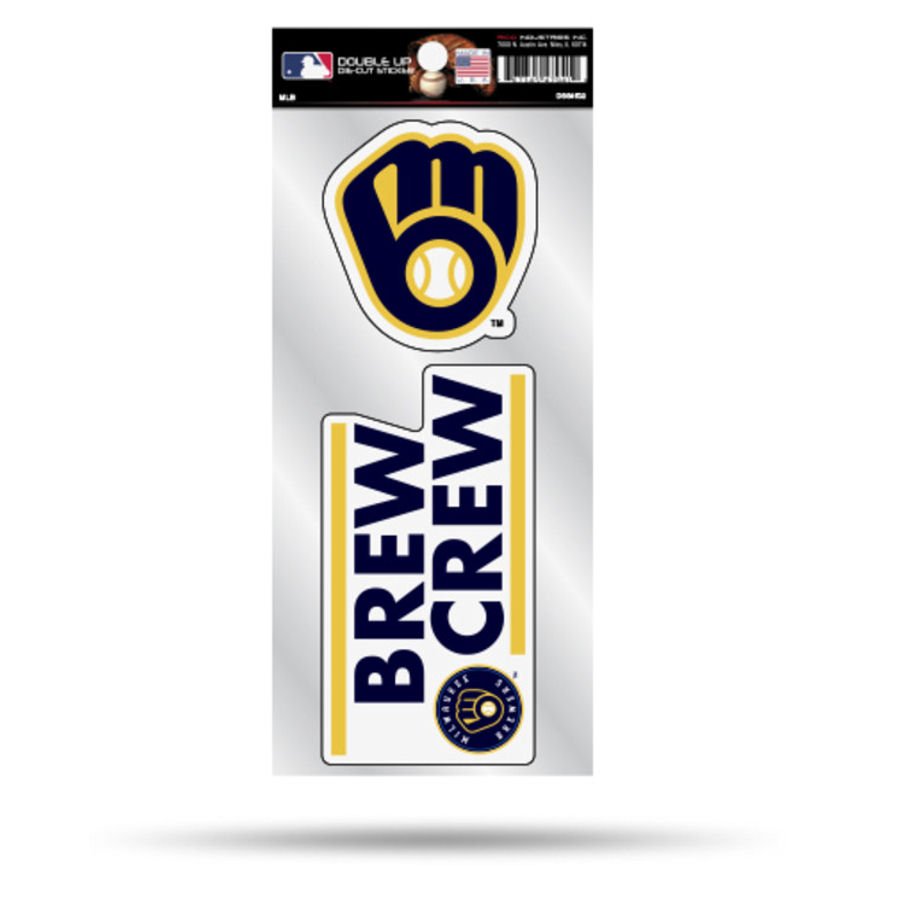 Milwaukee Brewers Brew Crew Slogan - Double Up Die Cut Decal Set at ...
