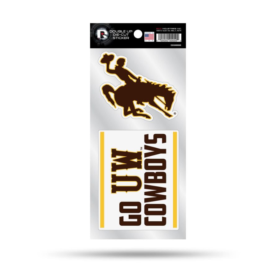 University Of Wyoming Cowboys Go UW Cowboys Slogan - Double Up Die Cut ...