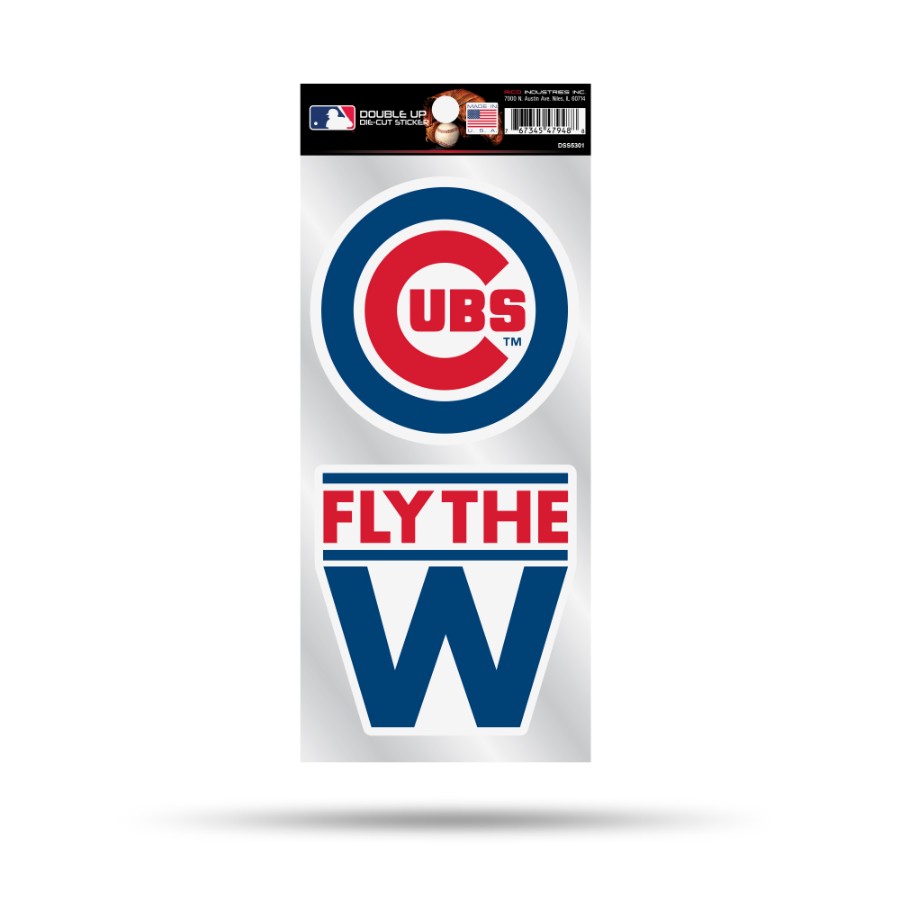 Chicago Cubs Fly The W Slogan - Double Up Die Cut Decal Set at Sticker ...