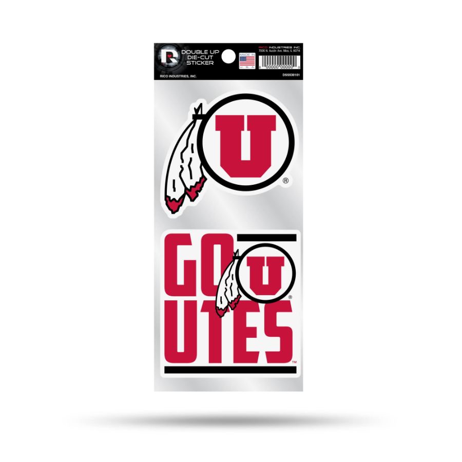 University Of Utah Utes Go Utes Slogan - Double Up Die Cut Decal Set at ...