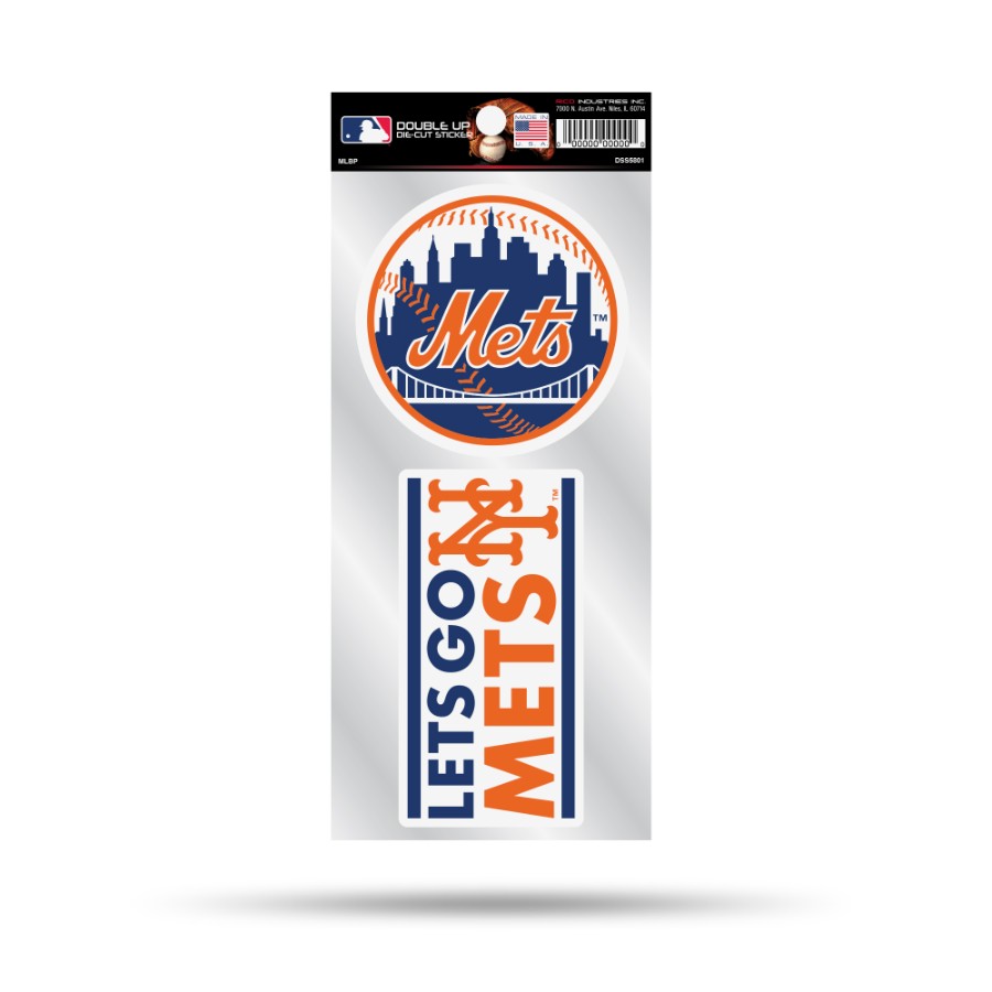 New York Mets Lets Go Mets Slogan - Double Up Die Cut Decal Set at ...
