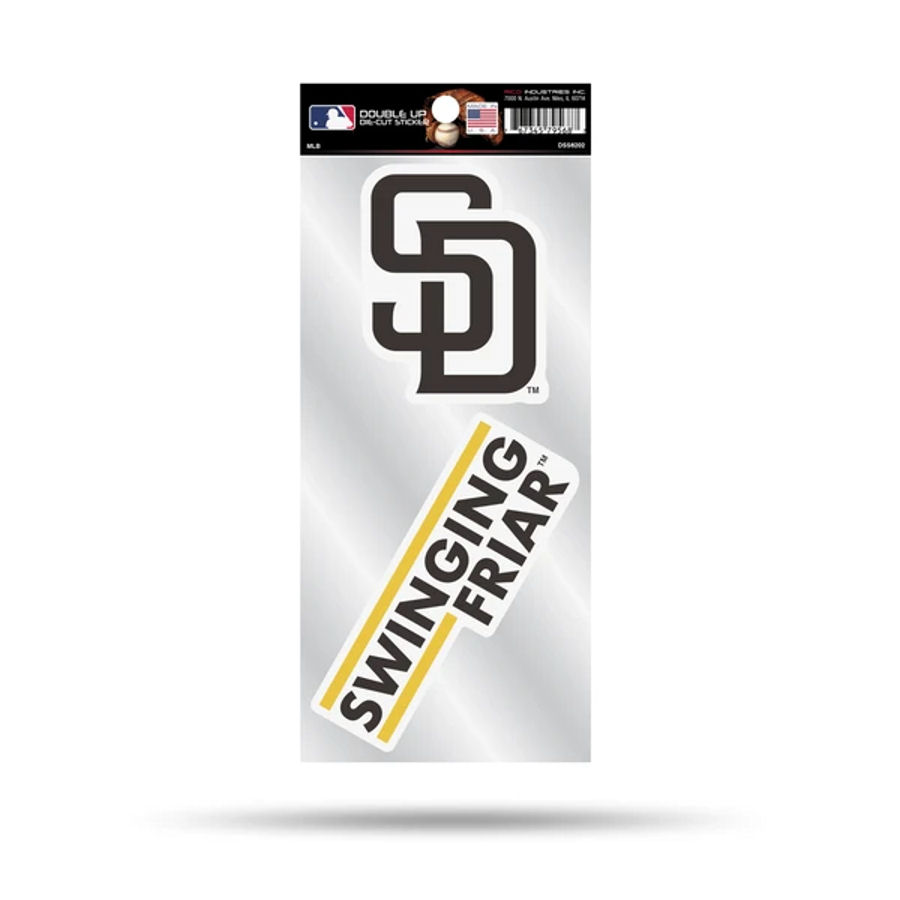 San Diego Padres Swinging Friar Slogan - Double Up Die Cut Decal Set at ...