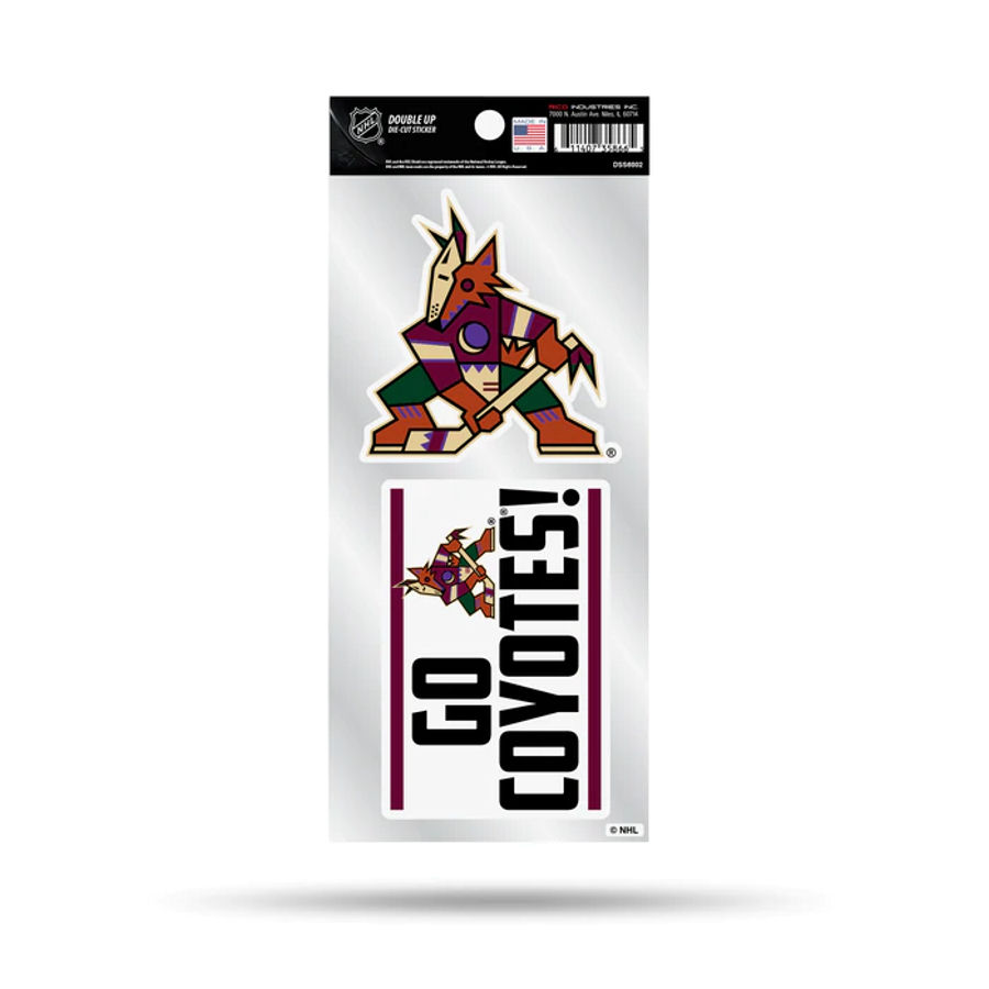 Arizona Coyotes 2021 Logo Go Coyotes Slogan - Double Up Die Cut Decal ...