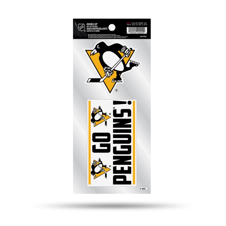 Pittsburgh Penguins Go Penguins Slogan - Double Up Die Cut Decal Set at ...