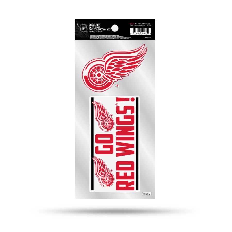 Detroit Red Wings Go Red Wings Slogan - Double Up Die Cut Decal Set at ...