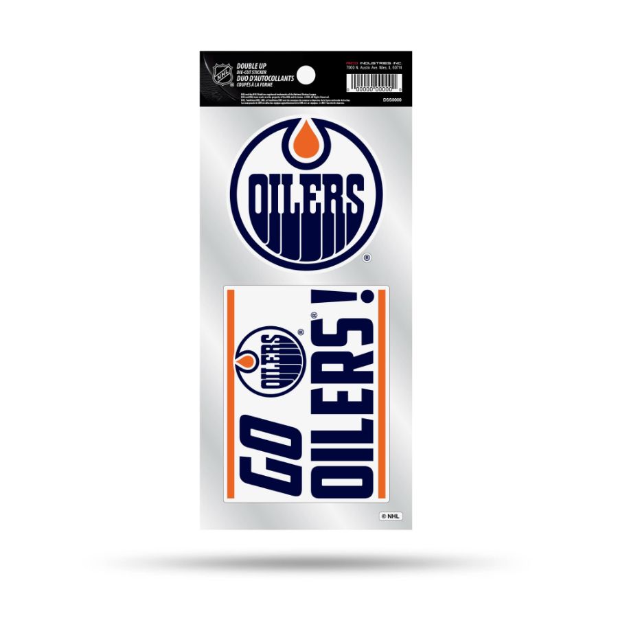 Edmonton Oilers Go Oilers Slogan - Double Up Die Cut Decal Set at ...