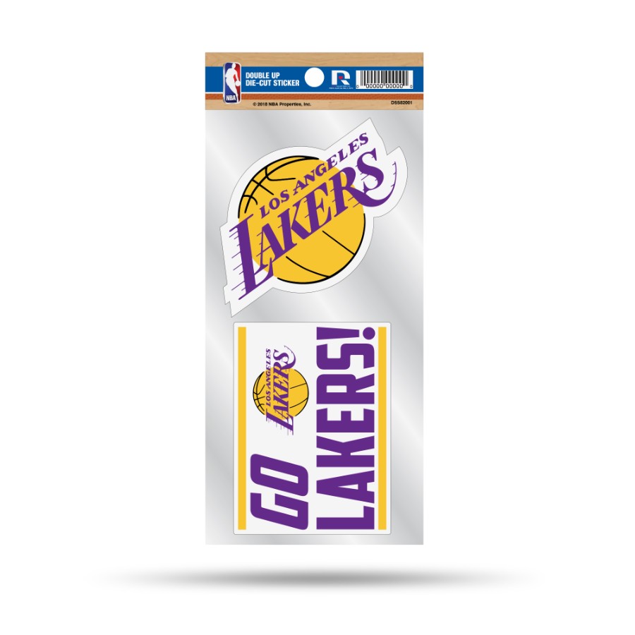 Los Angeles Lakers Go Lakers Slogan - Double Up Die Cut Decal Set at ...