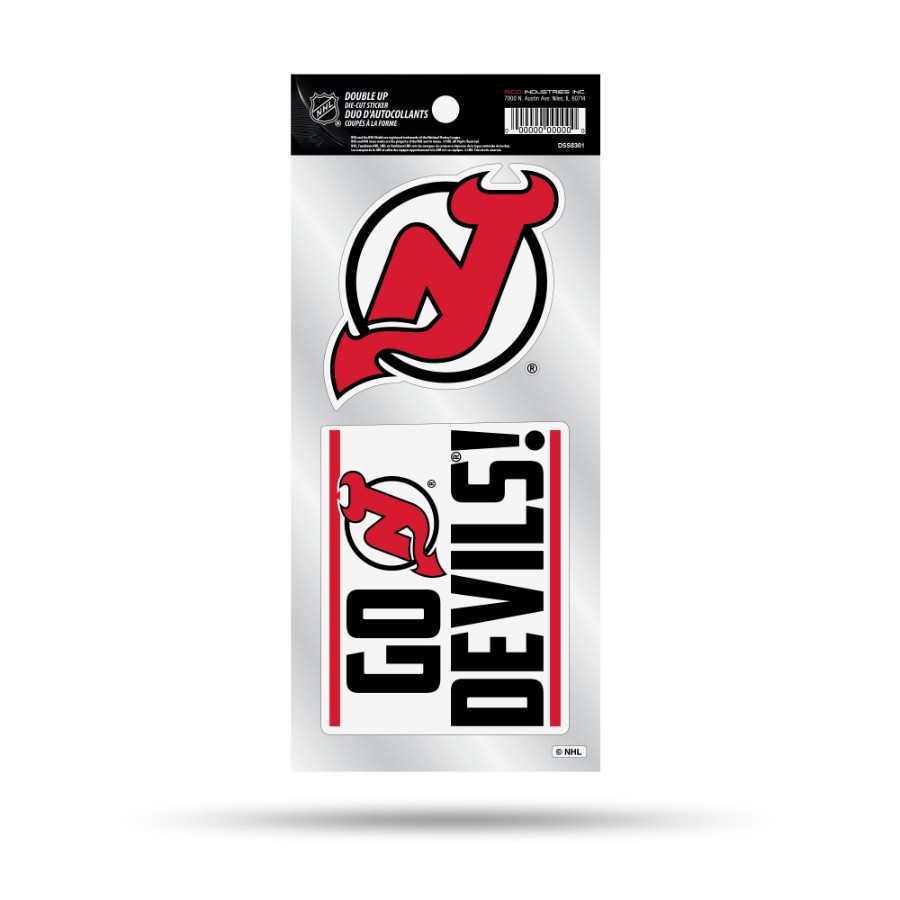 New Jersey Devils Go Devils Slogan - Double Up Die Cut Decal Set at ...
