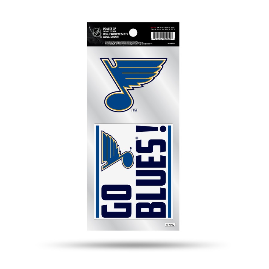 St. Louis Blues Go Blues Slogan - Double Up Die Cut Decal Set at ...