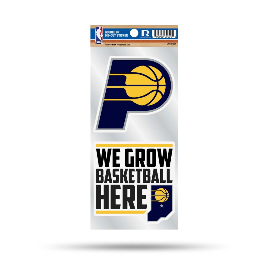 Indiana Pacers We Grow Basketball Here Slogan - Double Up Die Cut Decal ...