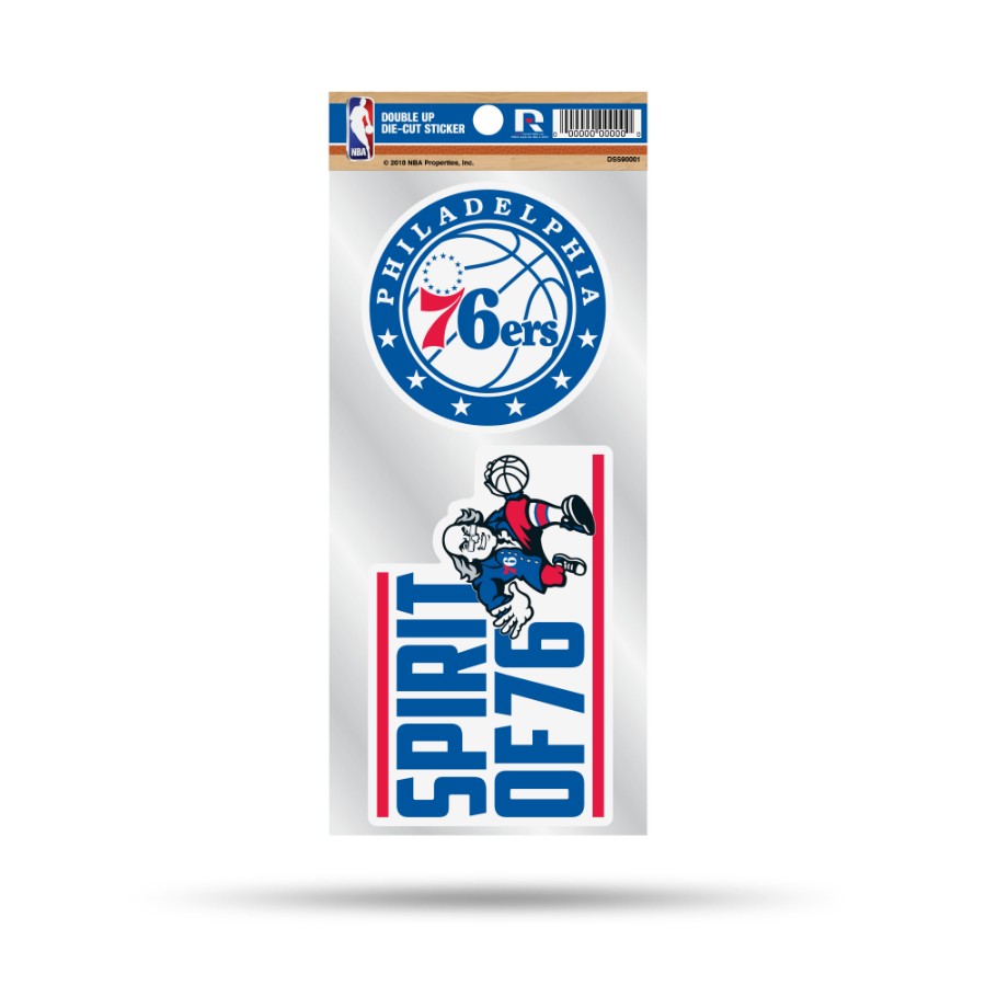 Philadelphia 76ers Spirit Of 76 Slogan - Double Up Die Cut Decal Set at ...