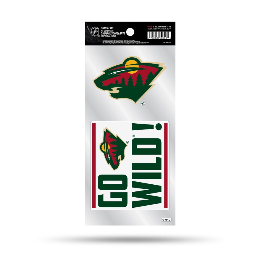 Minnesota Wild Go Wild Slogan - Double Up Die Cut Decal Set at Sticker ...